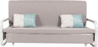 Hhg Schlafsofa HHG 530, Schlafcouch Couch Sofa, Schlaffunktion Bettkasten Liegefläche, 190x185cm Stoff/Textil hellgrau