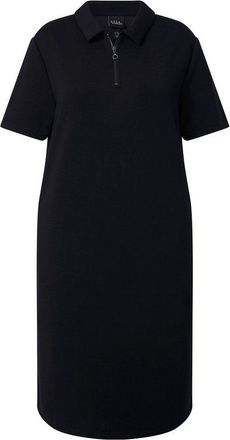 Ulla Popken Minikleid Sweatkleid Polokragen Zipper Halbarm Modalmix