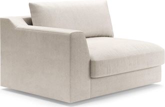 Maison Belfort home24 1,5-Sitzer Sofa Beige/Kaschmir Webstoff Palila 138 x 90 x 112cm Armlehne davorstehend links Modern