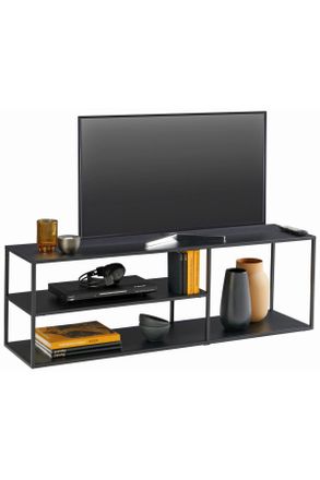 CARRYHOME Tv-Element, Schwarz, Metall, 1 F&auml;cher, 140x45x35 cm, Kleinm&ouml;bel