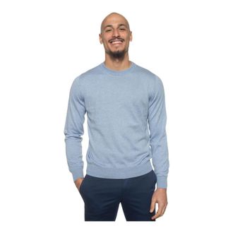 Canali Italienischer Seidenbaumwollpullover - - Knitwear - Herren - Blau - 5XL