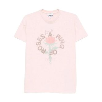 Ganni Femme, Tops, Rose, Taille: 38 FR T-shirt avec Rose