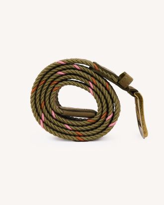 Faguo Ceinture tress&eacute;e kaki et rose