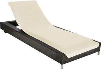 Brandsseller Housse de Protection pour Chaise longue 75x200 cm - Serviette en Tissu éponge 100 % Coton - lavable, antidérapante, certifiée Öko-Tex 100 - Crème