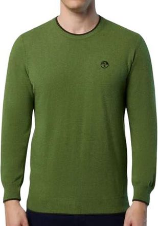 North Sails Pull en cachemire pour homme avec logo brod&eacute; sur la poitrine, Sauge, Medium