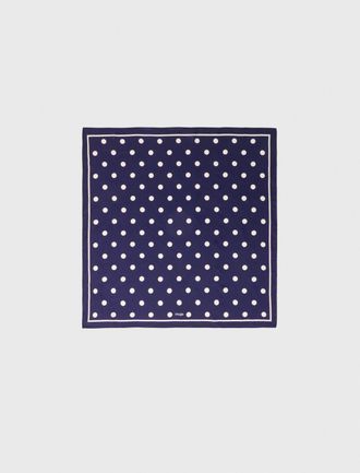 Maje Bandana &Agrave; Pois En Soie - Marine Pois Print - Maje
