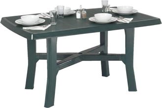 Dmora Dmora Table dext&eacute;rieur rectangulaire, Made in Italy, couleur verte, Dimensions 88 x 72 x 138 cm