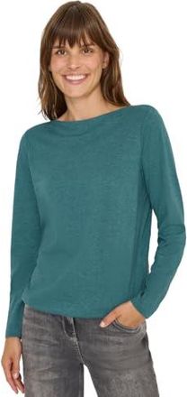 Cecil 3227284 T-Shirt Manches Longues, Dark Sea Green Melange, XXL Femmes