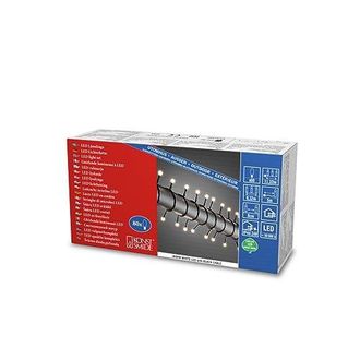 Konstsmide 3691-107 LED Globelichterkette mit runden Dioden / f&uuml;r Au&szlig;en (IP44) / 24V Au&szlig;entrafo / 80 warm wei&szlig;en Dioden / schwarzes Kabel, warmwei&szlig;, 80 LEDs