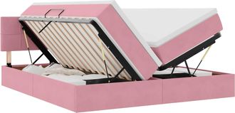 vidaXL Letto Con Contenitore Con Testiera 2 Pz Rosa Vidaxl