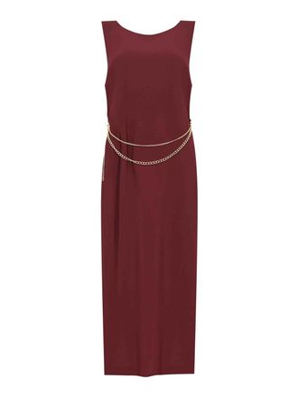 Twinset Robe Au Genou - Rouge Brun