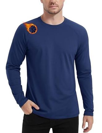 Magcomsen T-Shirt Thermique Lsol&eacute; &agrave; Manches Longues Maillot de Corps &agrave; Manches Longues sous-V&ecirc;tement Chauds Homme