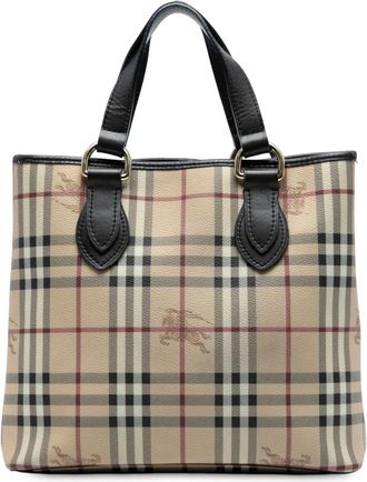 Burberry Shopper - Haymarket Check Coated Canvas Tote - Gr. unisize - in Braun - f&uuml;r Damen