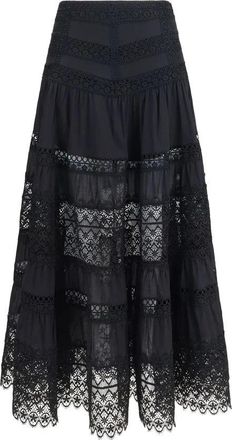 Charo Ruiz Ibiza Femme, Jupes, Noir, Taille: 42 FR Serza Long Skirt