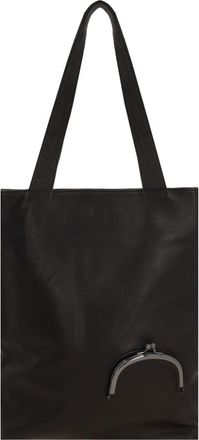 Yohji Yamamoto Tote Bag mit Spangenverschluss - Schwarz