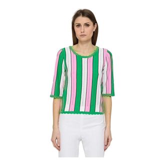 Moschino Gestreiftes T-Shirt mit kurzen &Auml;rmeln - - Tops - Damen - Gr&uuml;n - XL