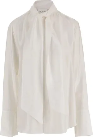 SA SU PHI Femme, Blouses et Chemises, Blanc, Taille: 44 FR Chemise en soie avec