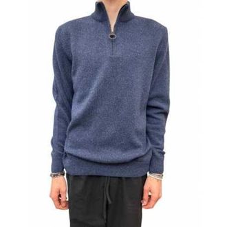 Barbour Tisbury Zip-Neck Jumper - - Knitwear - Herren - Blau - M
