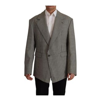 Dolce & Gabbana Grauer karierte Wollblazer - - Jackets - Herren - Grau - M