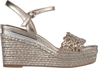 Alma En Pena Alma EN Pena, Femme, Chaussures, Brun, Taille: 37 EU Sandale compens&eacute;e en espadrille avec large bride brod&eacute;e