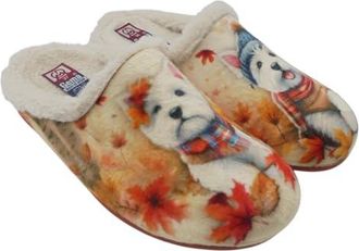 Gema Garcia Gema Garcia 7000 Chaussons pour femme avec semelle int&eacute;rieure en gel amovible | Pantoufles confortables | Design original de chiens | Semelle antid&eacute;ra