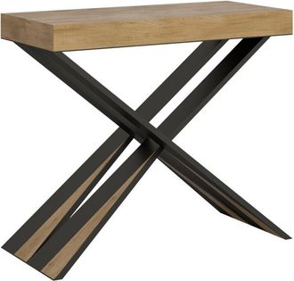 Itamoby Ausziehbare Konsole 90x40/300 cm Gestell Diago Eiche Natur Anthrazit