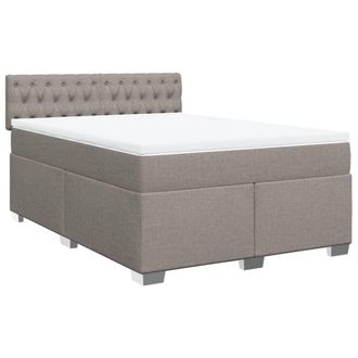 vidaXL Vidaxl Giroletto A Molle Con Materasso Tortora 140x200 Cm In Tessuto