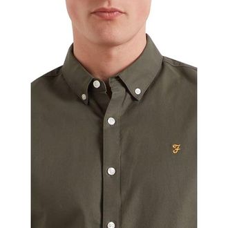 Farah Chemise droite &agrave; logo brod&eacute; en coton