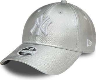 New Era 9Forty Damen Cap - METALLIC Denim NY Yankees Silber
