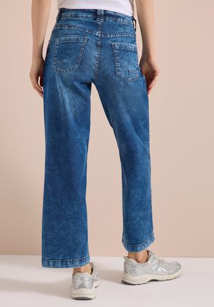 Cecil Loose-fit-Jeans CECIL, Damen, Gr. 25, L&auml;nge 28, mid blau used wash, Jeans, 78% Baumwolle, 20% Polyester, 2% Elasthan, unifarben, kn&ouml;chelfrei, Jeans, H