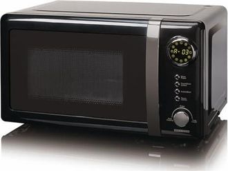 Melissa Melissa 16330132 Mikrowelle - Solo-Mikrowelle - 700 Watt - 20 l Volumen - 5 Leistungsstufen - Auftaufunktion - Glasteller - LED Display - schwarz