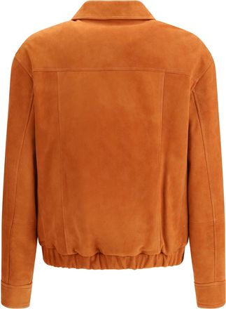 Brunello Cucinelli Calf Leather Jacket - Orange