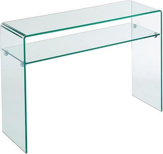 Vente-Unique Konsole - 1 H&ouml;hle, geh&auml;rtetes Glas, transparent - Stileos