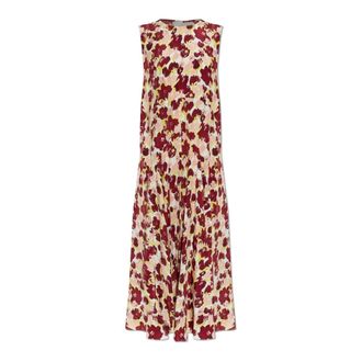 Marni Femme, Robes, Rouge, Taille: 40 FR Robe Maxi en Soie Imprim&eacute; Bouquet Secret