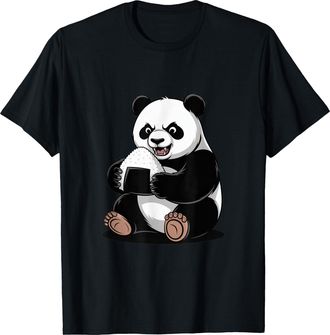 Shinkai Hungriger Panda mit Onigiri Japan Streetwear T-Shirt