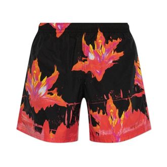 Alexander McQueen Schwarze und Rote Badebekleidung Ss25 - - Swimwear - Herren - Mehrfarbig - S