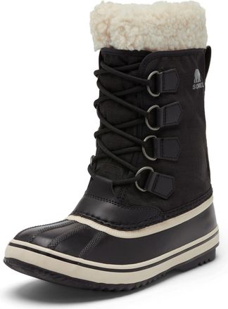 Sorel Damen Winter Carnival Boot WP wasserdichte Schneestiefel, Black, Stone, 38.5 EU