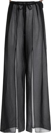 Balmain Femme, Pantalons, Noir, Taille: 42/44 FR Pantalon de plage Monogram en mousseline