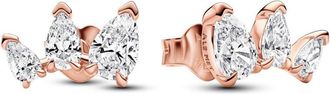 Pandora Timeless Funkelnde Birnen-Ohrringe aus Sterling Silber mit rosévergoldeter Metalllegierung und Zirkonia, 282836C01