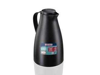 Leifheit Pichet isotherme 1L Harmonic, Pichet thermos café et thé 100% étanche, Thermos café chaud jusquà 24h, ouverture fermeture et versement dune seule main