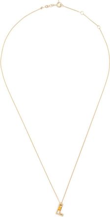 Aliita collier Letra L en or 9ct serti de citrine
