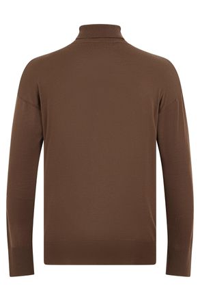 Max Mara Womens High-Collar Sweater Dark Gold Virgin Wool