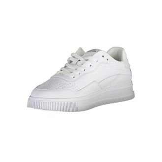 Tommy Hilfiger Leather with Striped Trim Sneaker - White