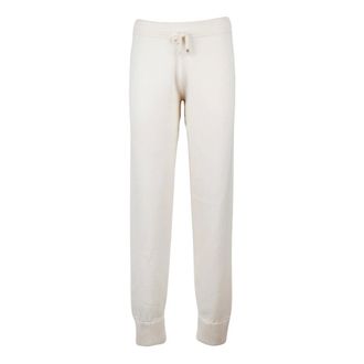 Eleventy Pantalon de jogging en cachemire c&ocirc;tel&eacute; - Femme - Pantalons - Beige - Taille: 40 FR