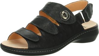 Think Damen Camilla Chromfrei Gegerbte Nachhaltige Sandale, Schwarz Kombi 0000, 43 EU