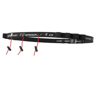 Compressport Compressport Race Belt Rucksackhalter Startnummernband Voll verstellbar und funktional - Ideal zum Tragen Ihrer Gels, eine Gr&ouml;&szlig;e, Schwarz
