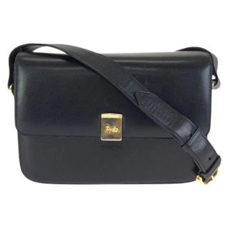 Celine Pre-owned Sac bandouli&egrave;re vintage en cuir motif cal&egrave;che - Femme - Pre-owned - Noir - Taille: ONE Size
