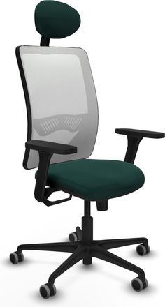 Piqueras y Crespo Moderner B&uuml;rostuhl Zulema mit 3D-Armlehnen, h&ouml;henverstellbarer Lendenwirbelst&uuml;tze und festem Kopfteil, ausgestattet mit Sincro 3 Positionen und Schnei