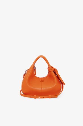 Ganni orangefarbene Mini-Hobo-Tasche orange