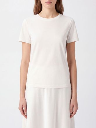 Max Mara S Max Mara T-shirt &agrave; col ras du cou en coton m&eacute;lang&eacute; avec &eacute;paules tombantes